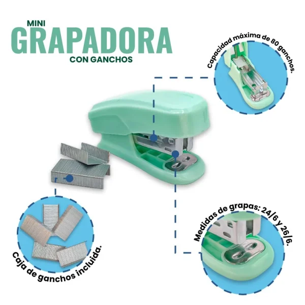 Mini Grapadora con Ganchos - Grafitos